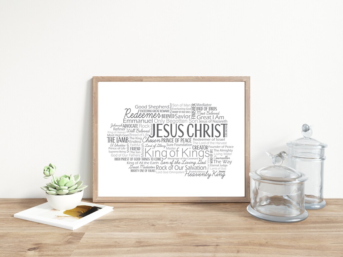 Names of Jesus Christ Word Cloud Christian Digital Wall Art Instant ...