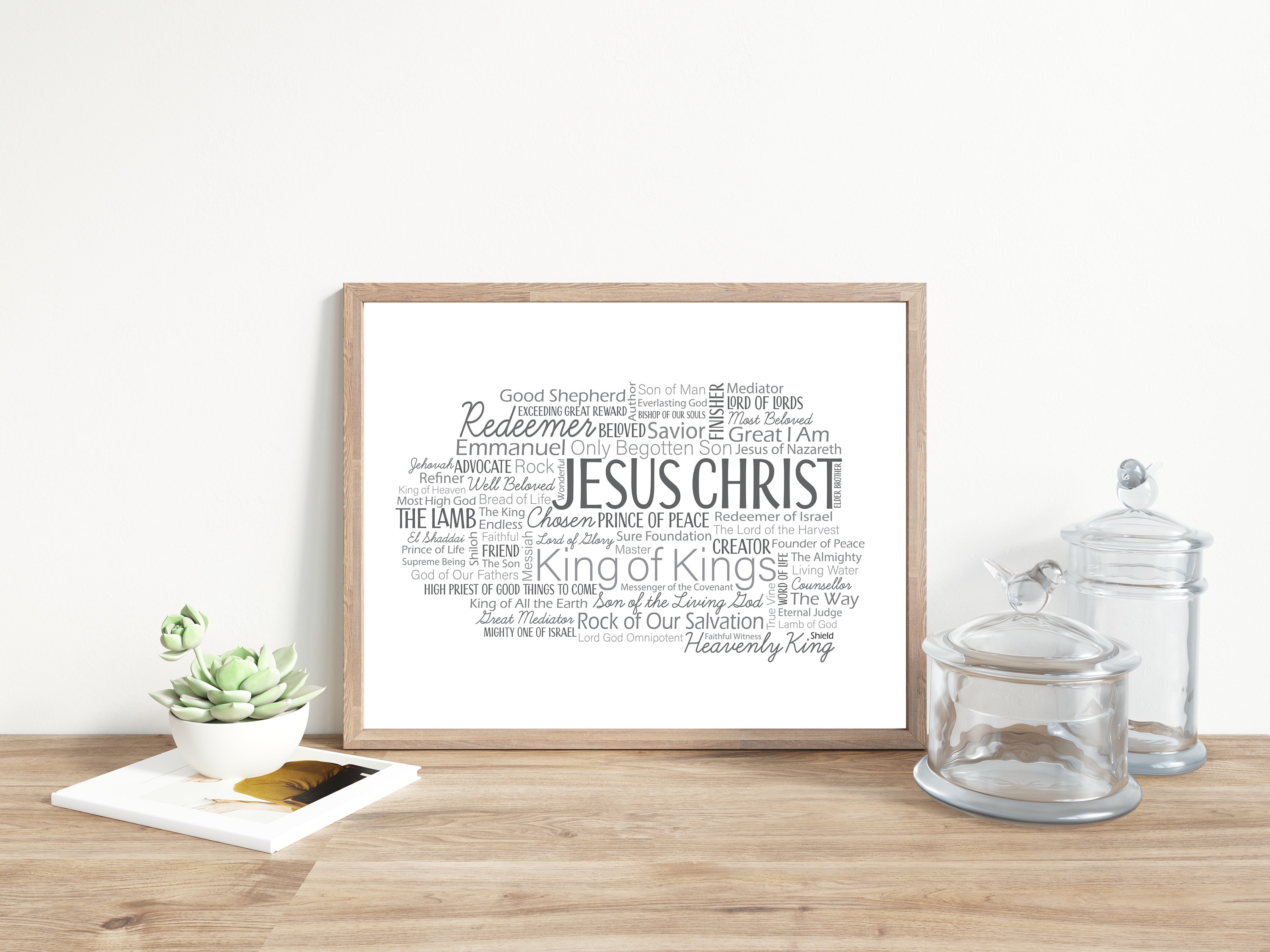 Names of Jesus Christ Word Cloud Christian Digital Wall Art Instant ...