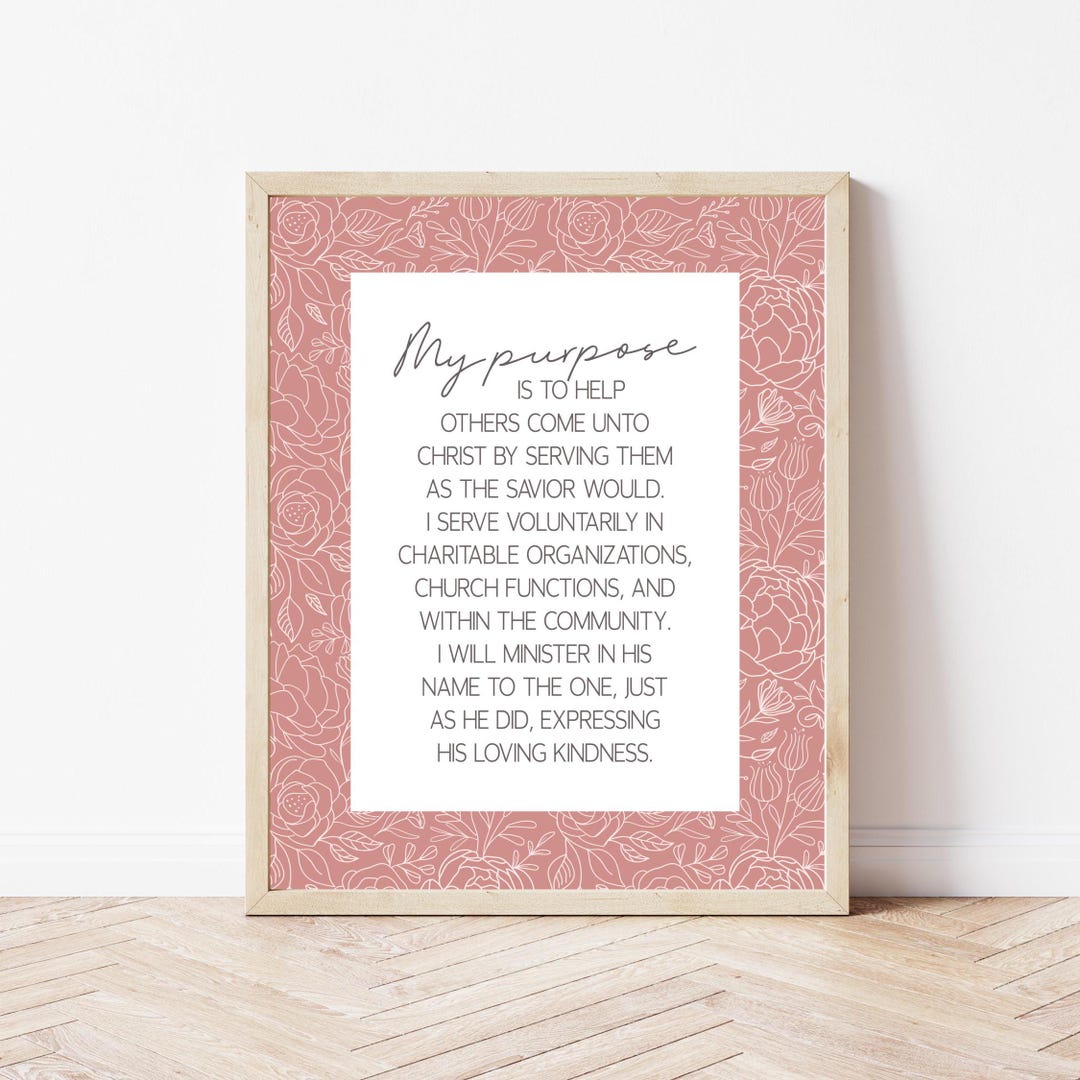 LDS Service Missionary Purpose Wall Art | Digital Download | Latter-day ...