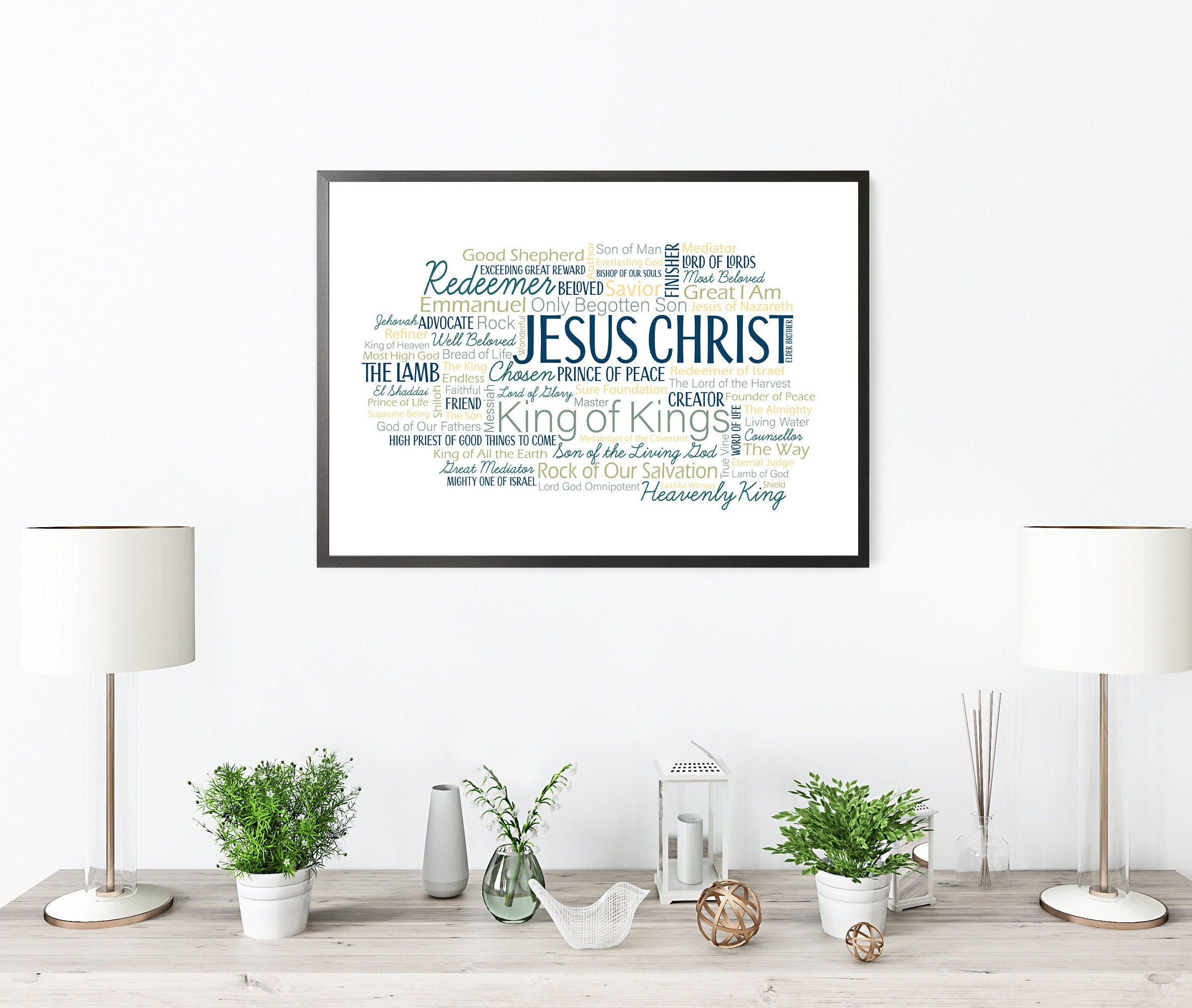 Names of Jesus Christ Word Cloud | Christian Digital Wall Art Instant ...