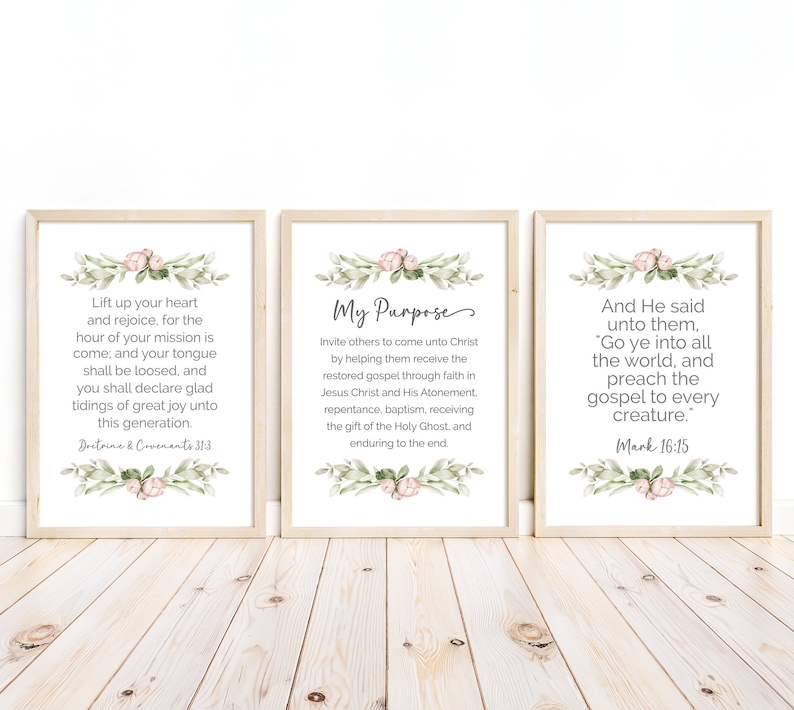 LDS Missionary Poster Bundle | Missionary Purpose | Mark 16:15 | Hour ...