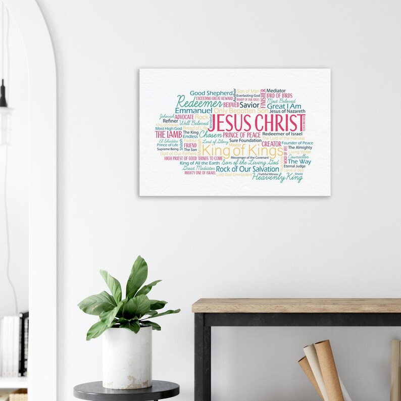 Names of Jesus Christ Word Cloud Canvas Art: Christian Home Decor - Etsy