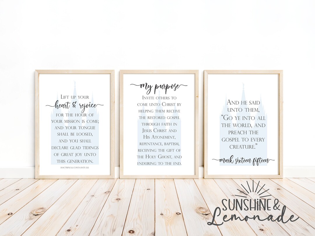 LDS Missionary Poster Bundle Missionary Purpose Mark 16:15 Hour of Your ...