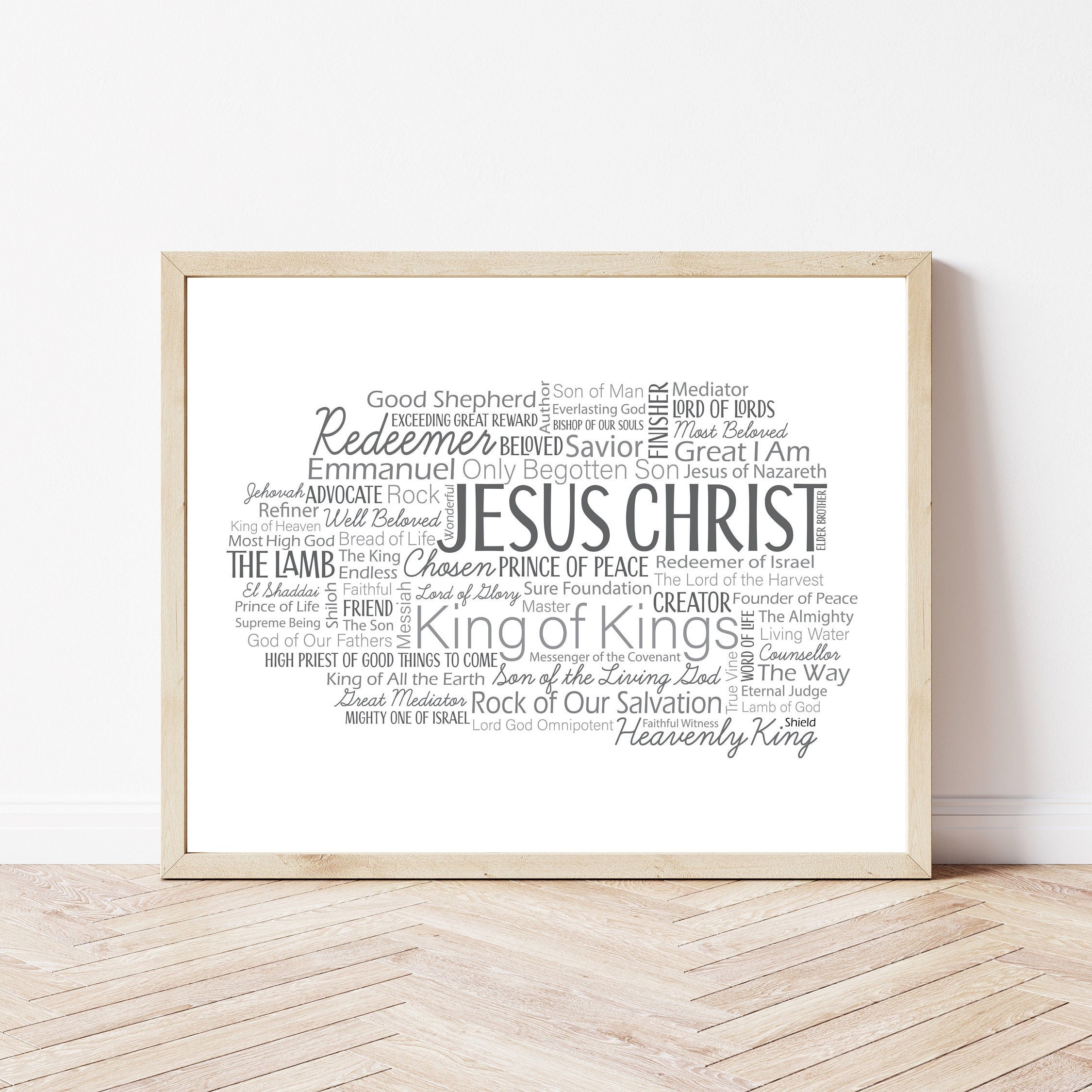 Names of Jesus Christ Word Cloud | Christian Digital Wall Art Instant ...
