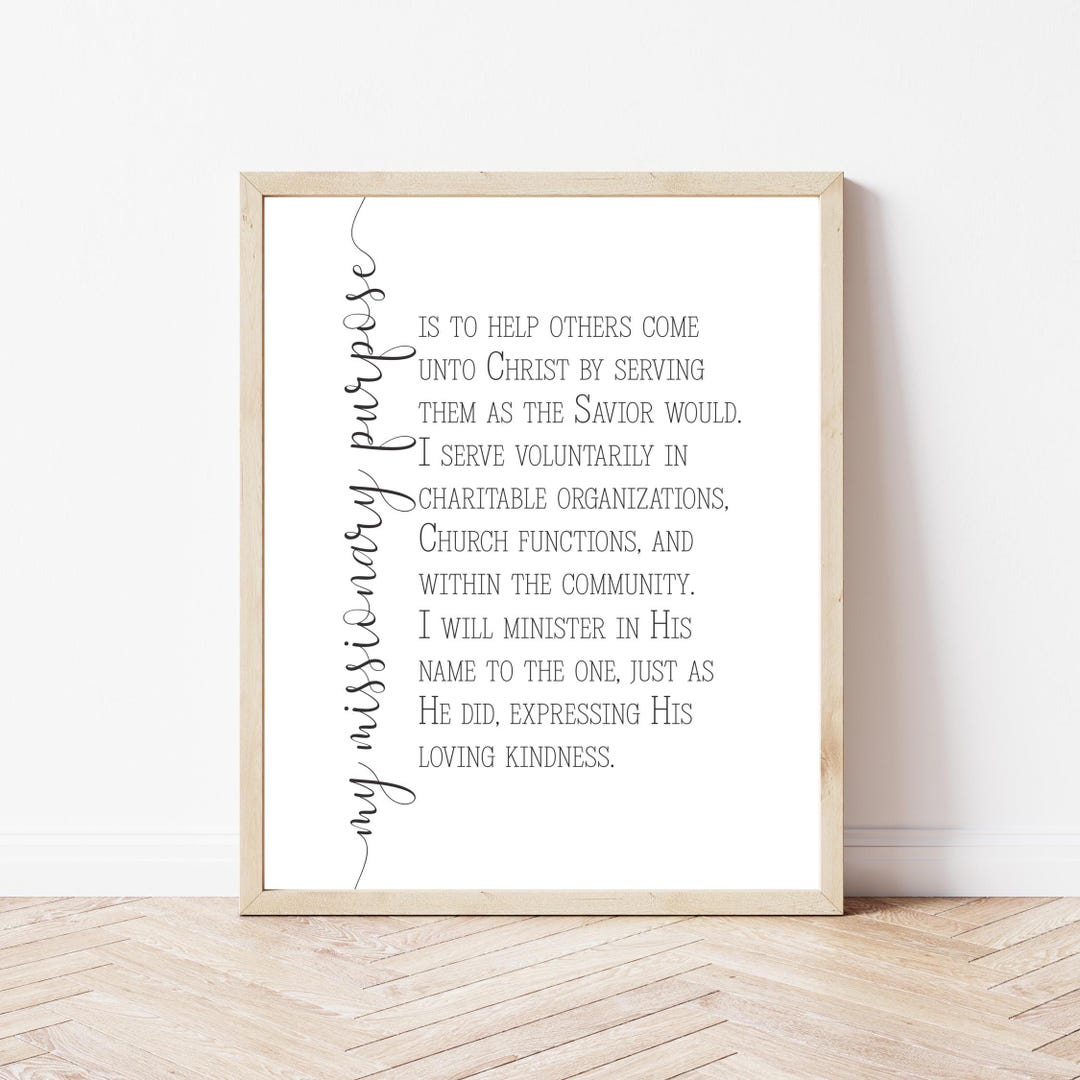 LDS Service Missionary Purpose Wall Art | Digital Download | Latter-day ...