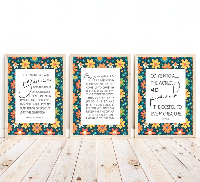 LDS Missionary Poster Bundle | Missionary Purpose | Mark 16:15 | Hour ...