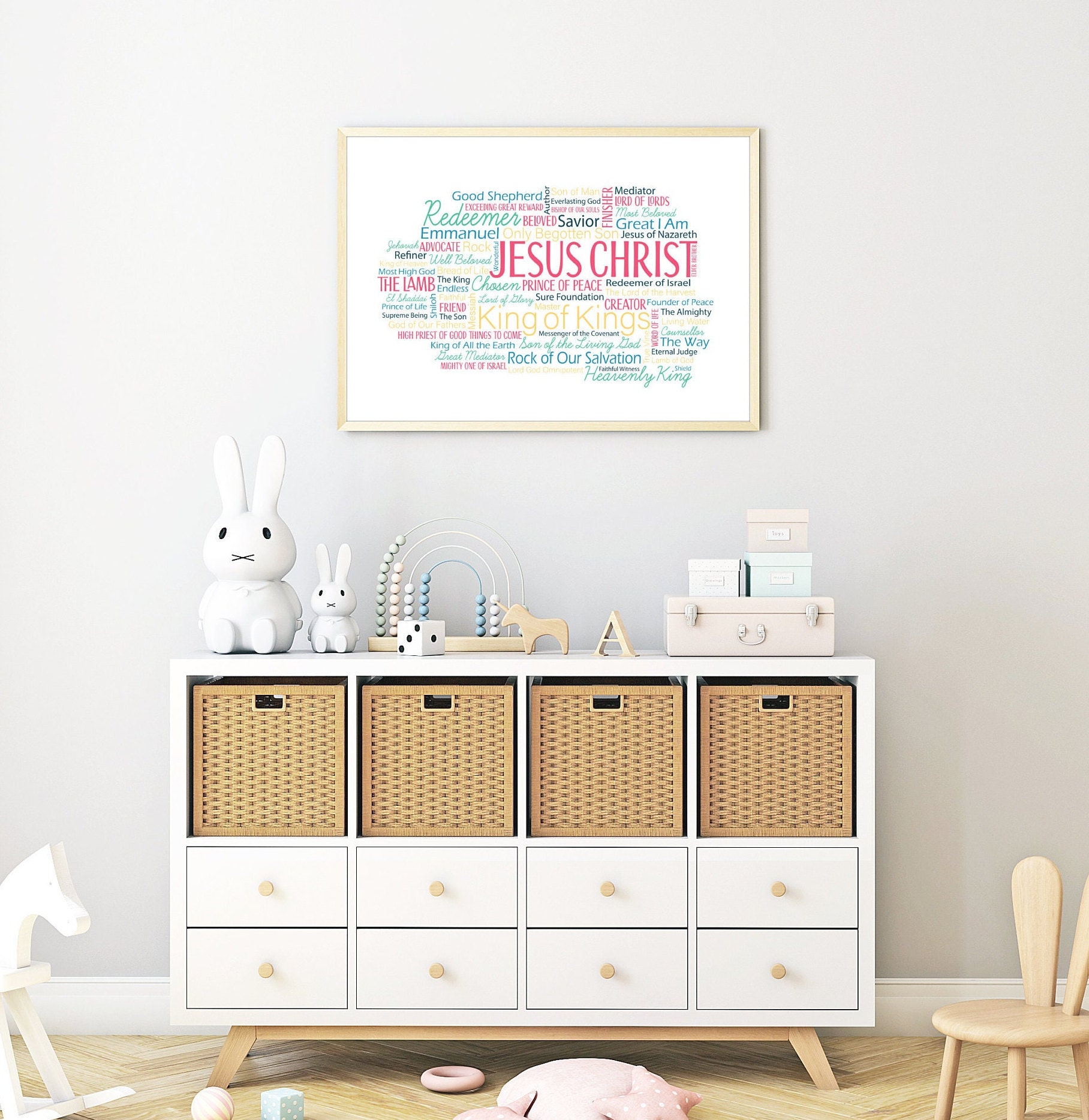 Names of Jesus Christ Word Cloud | Cheerful Christian Digital Wall Art ...