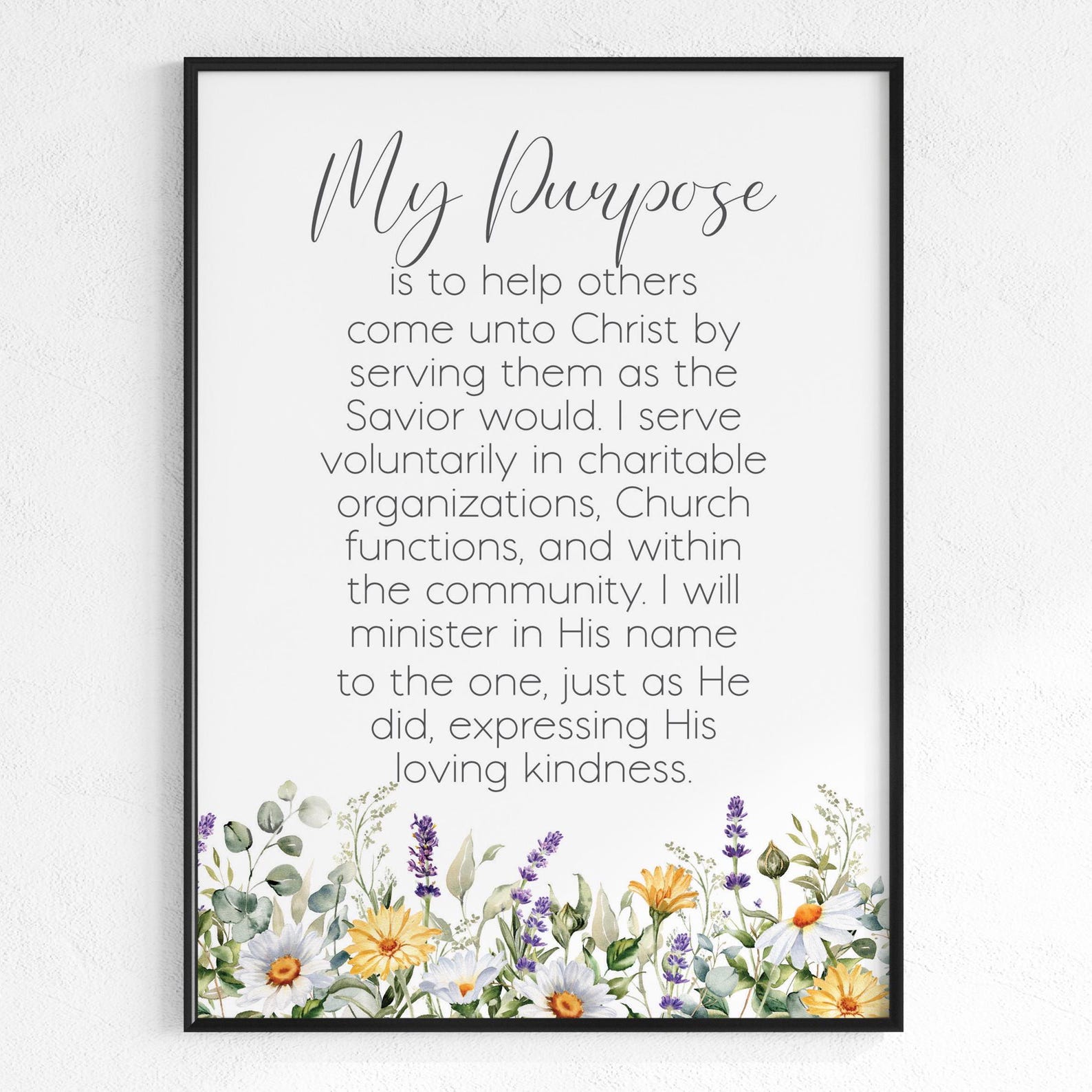 LDS Service Missionary Purpose Wall Art | Digital Download | Latter-day ...