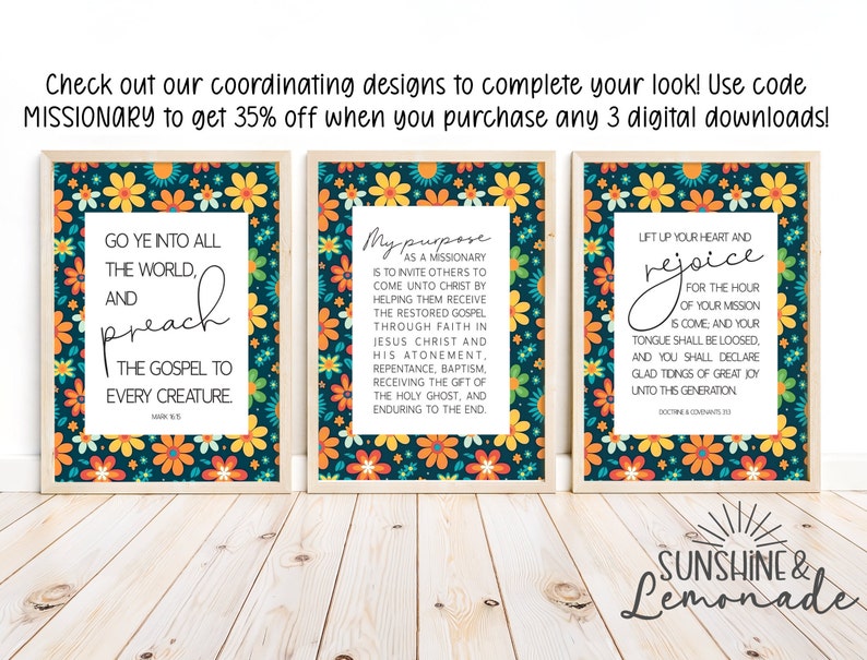 LDS Missionary Purpose Digital Print | Floral Instant Digital Download ...