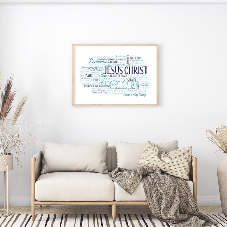 Names of Jesus Christ Word Cloud Shades of Blue | Christian Digital ...