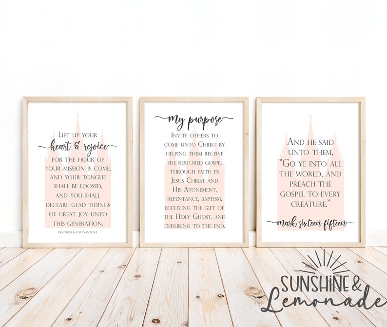 LDS Missionary Poster Bundle | Missionary Purpose | Mark 16:15 | Hour ...