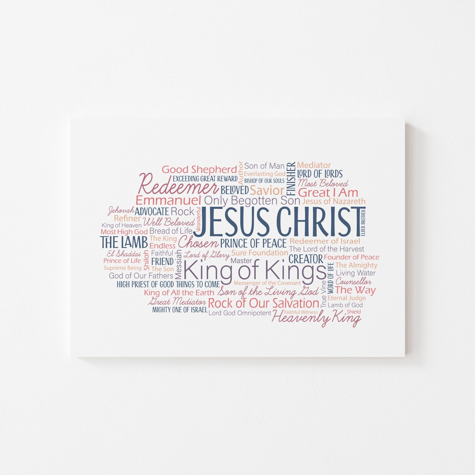 Names of Jesus Word Cloud Boho Christian Digital Wall Art Instant ...