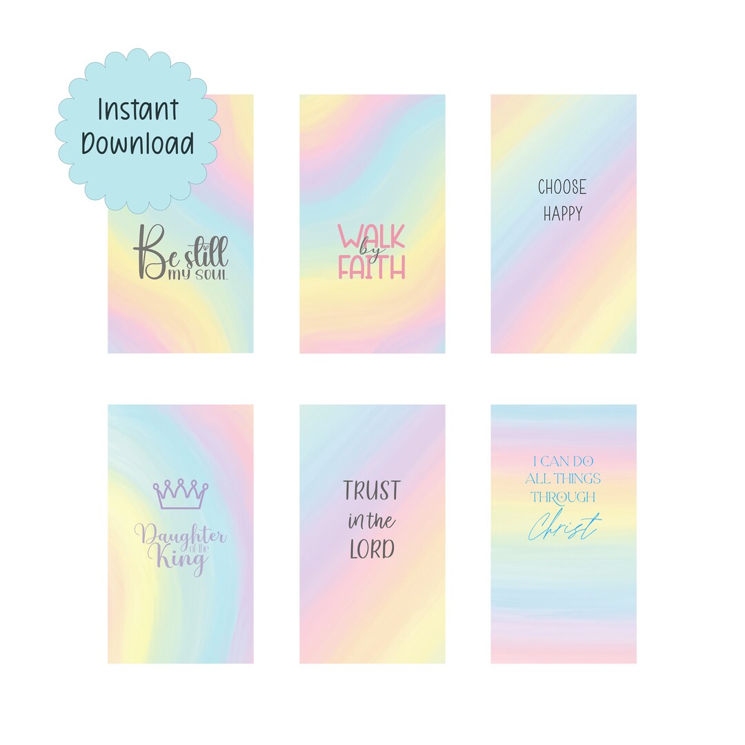 Pastel Rainbow Christian Motivational Phone Wallpaper Faith Filled ...