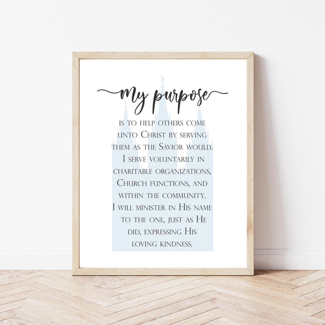 LDS Service Missionary Purpose Wall Art | Digital Download | Latter-day ...