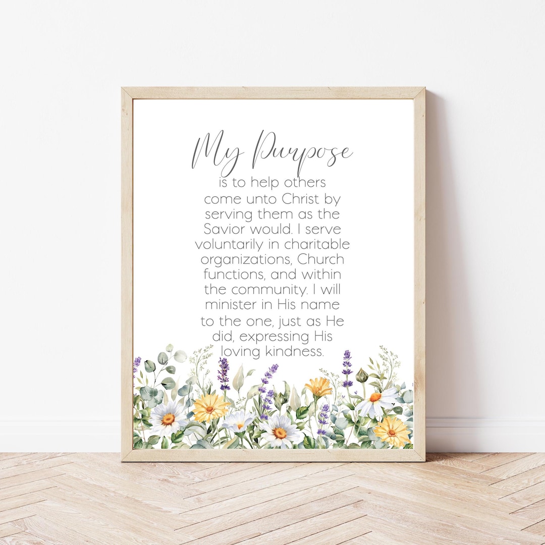 LDS Service Missionary Purpose Wall Art | Digital Download | Latter-day ...