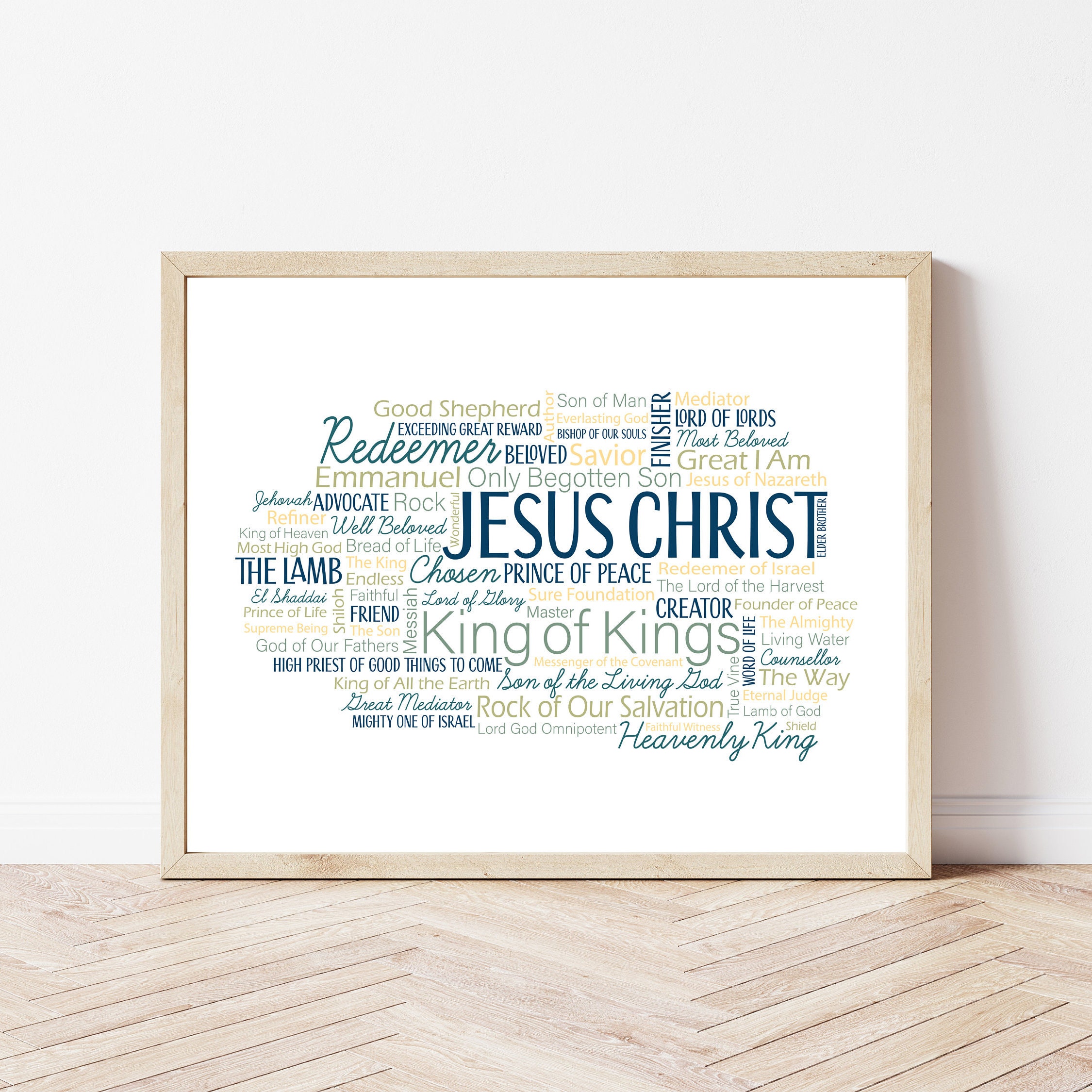 Names of Jesus Christ Word Cloud | Christian Digital Wall Art Instant ...