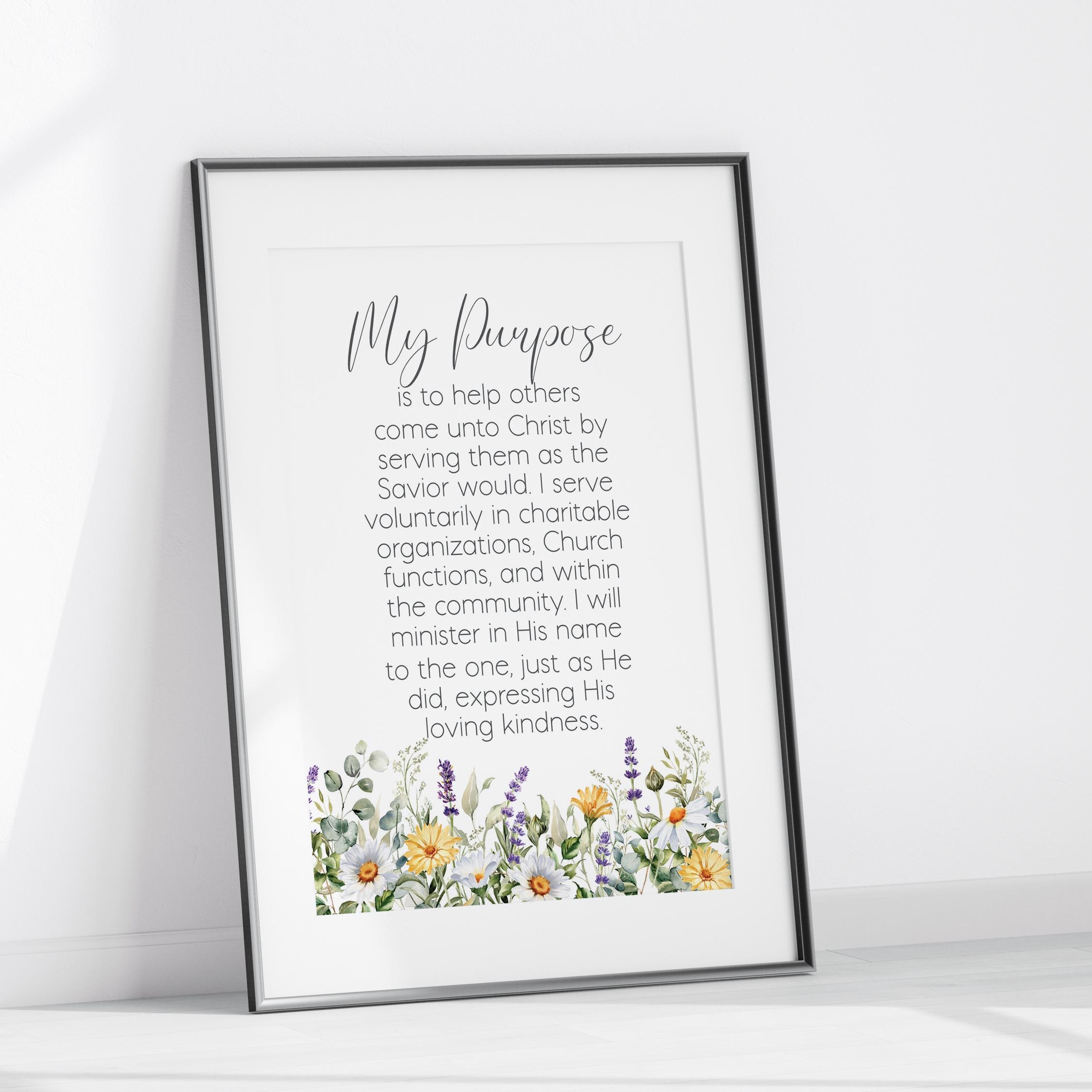 LDS Service Missionary Purpose Wall Art | Digital Download | Latter-day ...