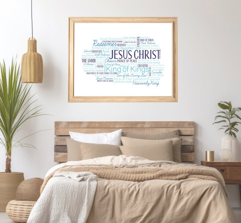 Names of Jesus Christ Word Cloud Shades of Blue | Christian Digital ...