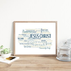 Names of Jesus Christ Word Cloud | Christian Digital Wall Art Instant ...