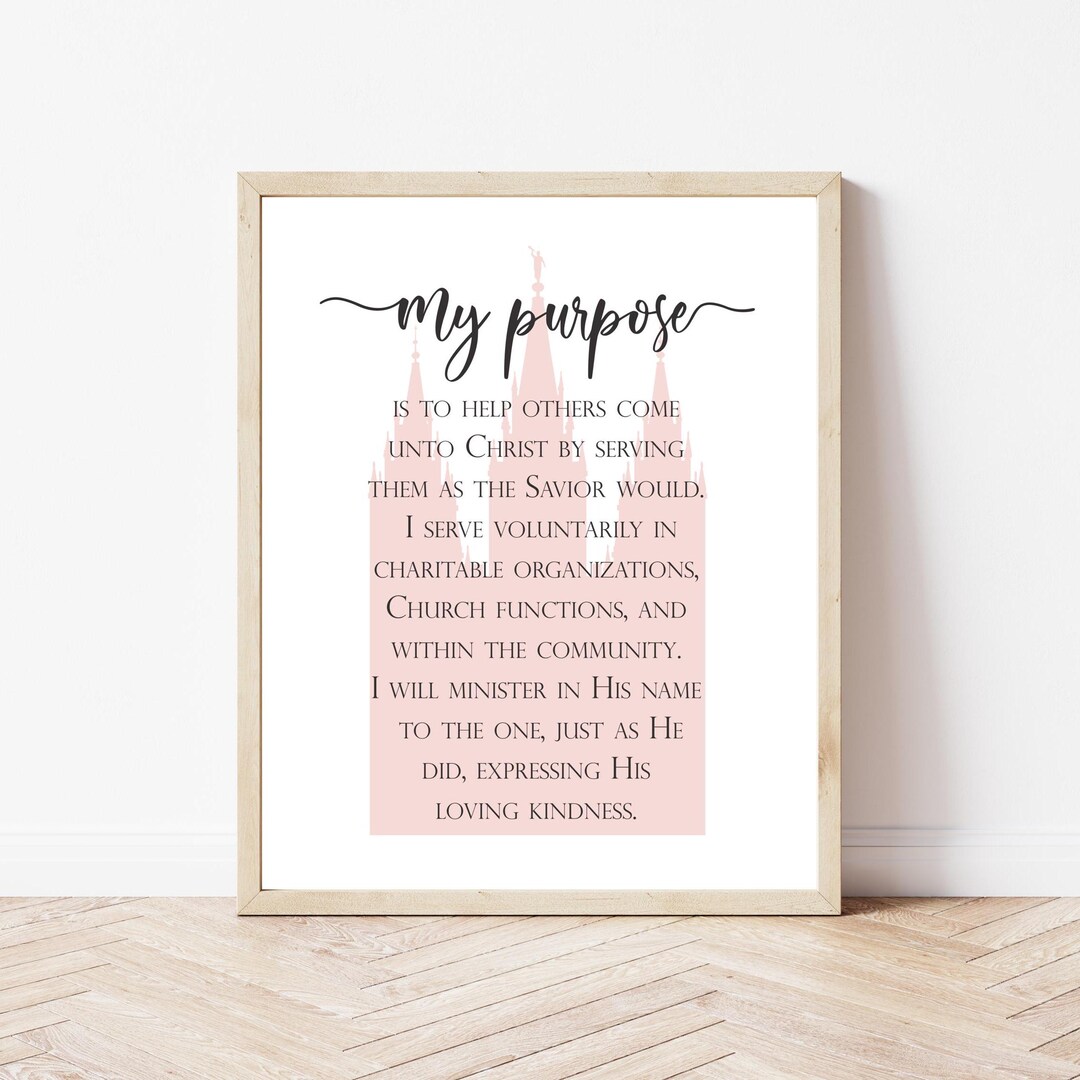 LDS Service Missionary Purpose Wall Art | Digital Download | Latter-day ...