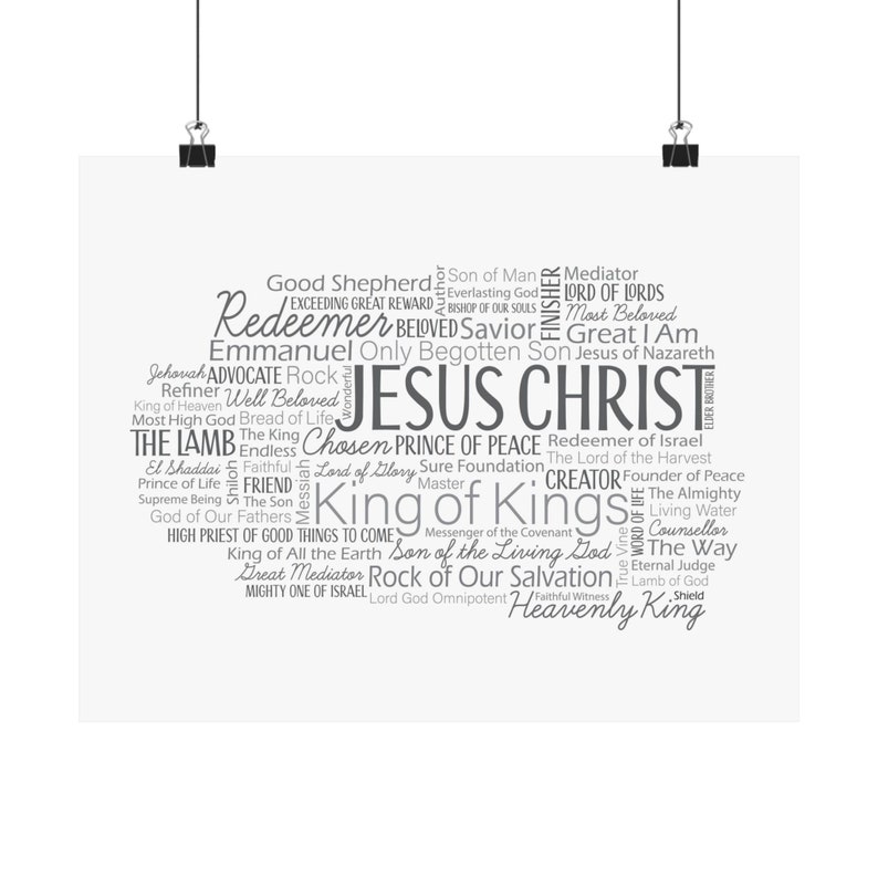 Names of Jesus Christ Word Cloud Physical Print Religious Wall Art ...