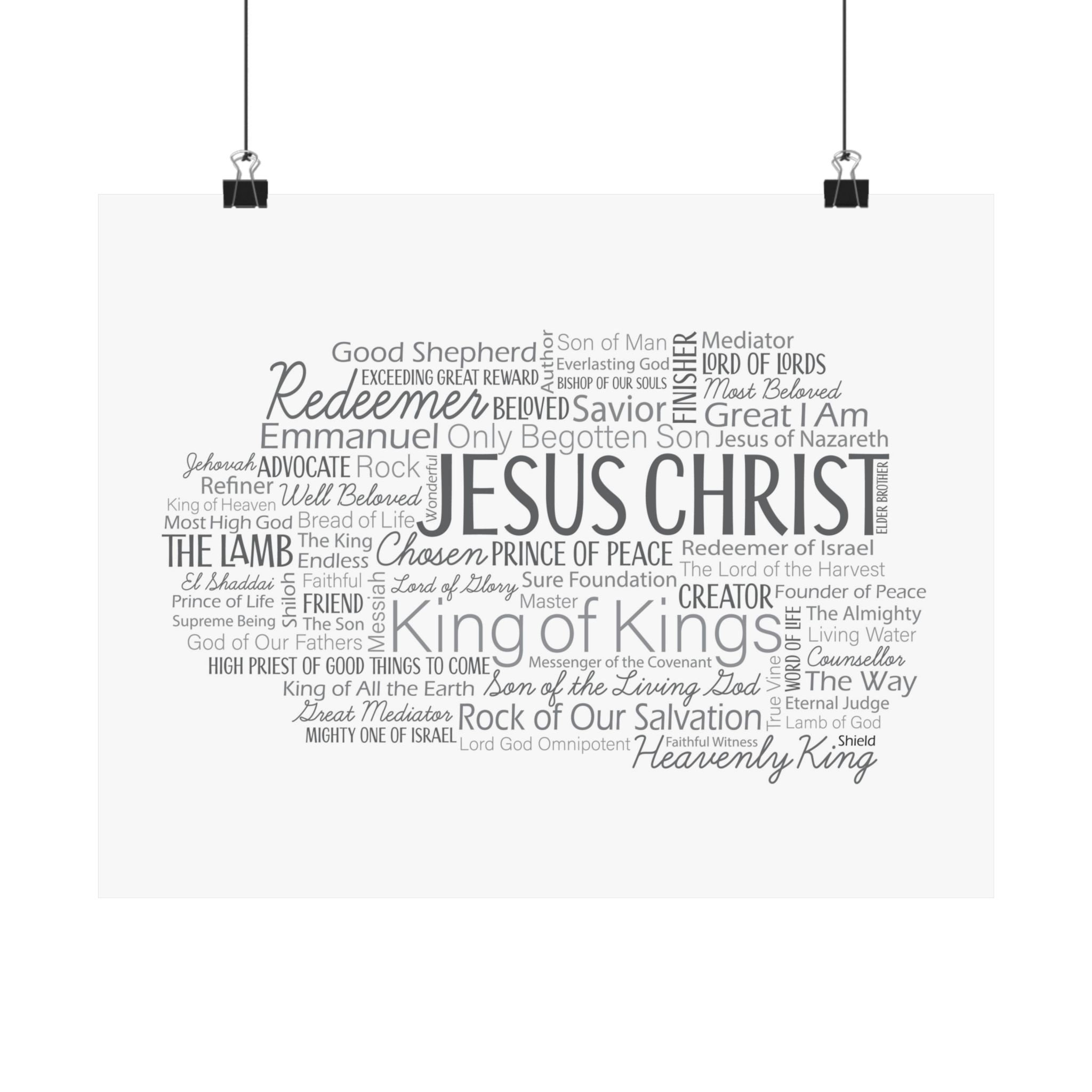 Names of Jesus Christ Word Cloud Physical Print Religious Wall Art ...