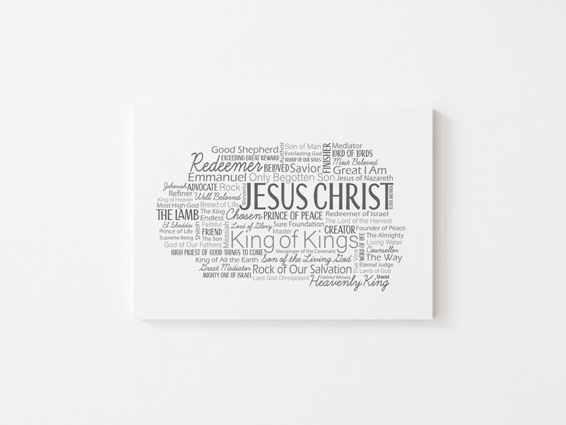 Names of Jesus Christ Word Cloud Christian Digital Wall Art Instant ...