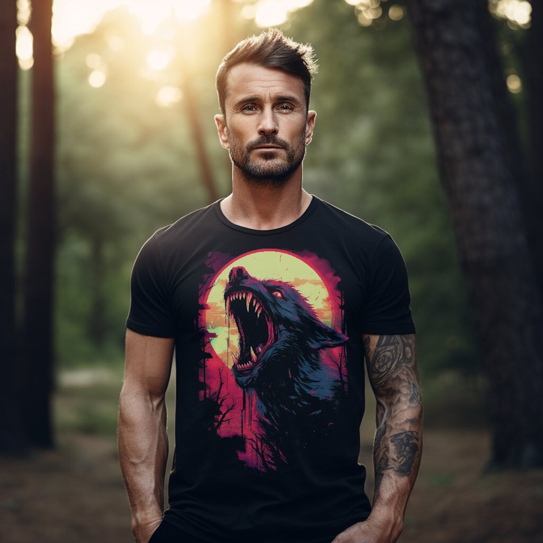 Howling Werewolf Unisex T-shirt - Halloween Shirt, Halloween Werewolf ...