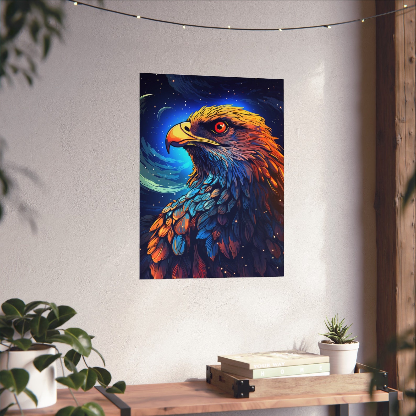 Space Hawk Poster - Vertical Matte Finish Paper Falcon Eagle Hawk Bird ...