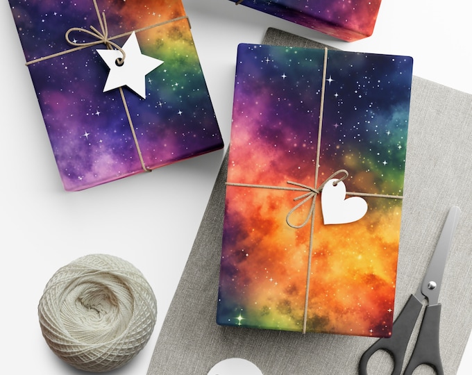 Galaxy Wrapping Paper Abstract Art Outer Space Paper Colorful Nebula ...