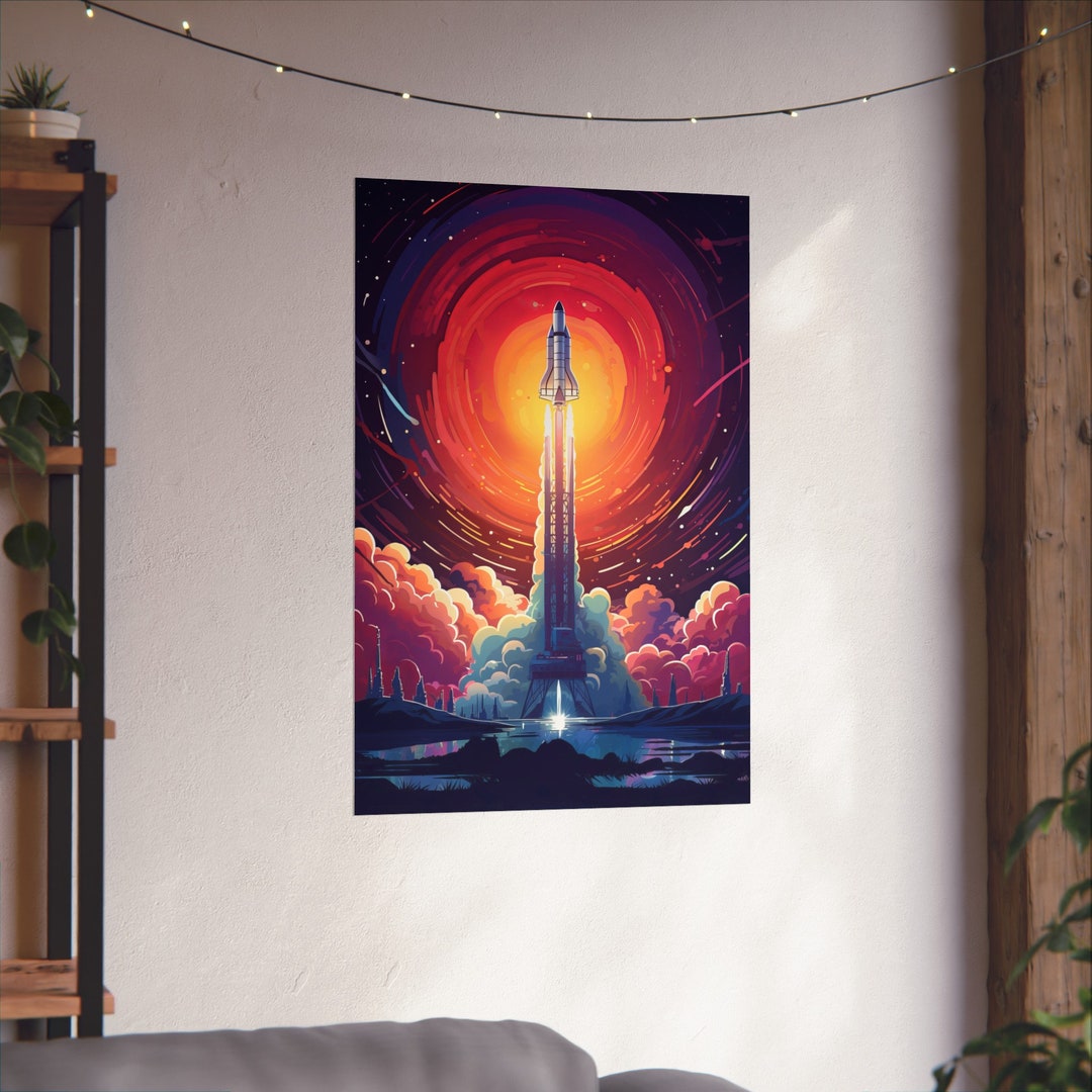 Lift off Poster - Vertical Matte Finish Paper Space Shuttle Rocketship ...