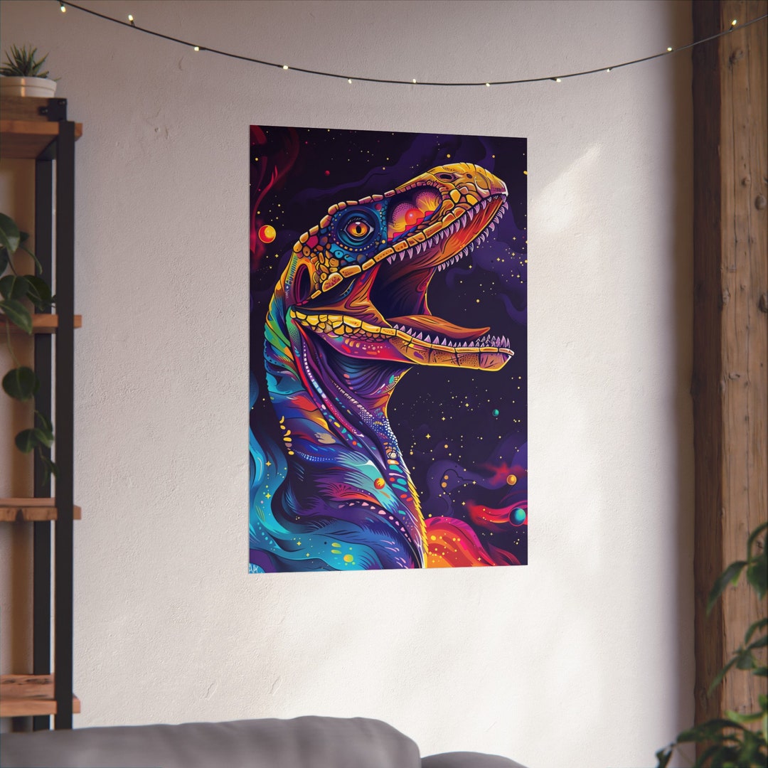 Starbound Raptor Poster - Vertical Matte Finish Paper Raptor Dinosaur ...