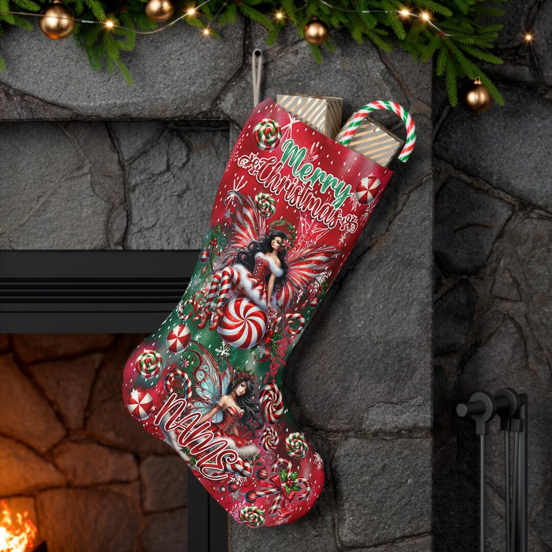 Personalized With Name Holiday Christmas Stocking for Stuffing Gifts ...