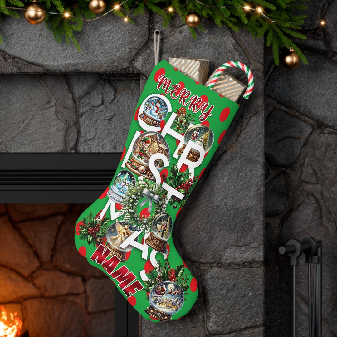 Snow Globes Personalized With Name 2024 Holiday Stocking for Gifts ...