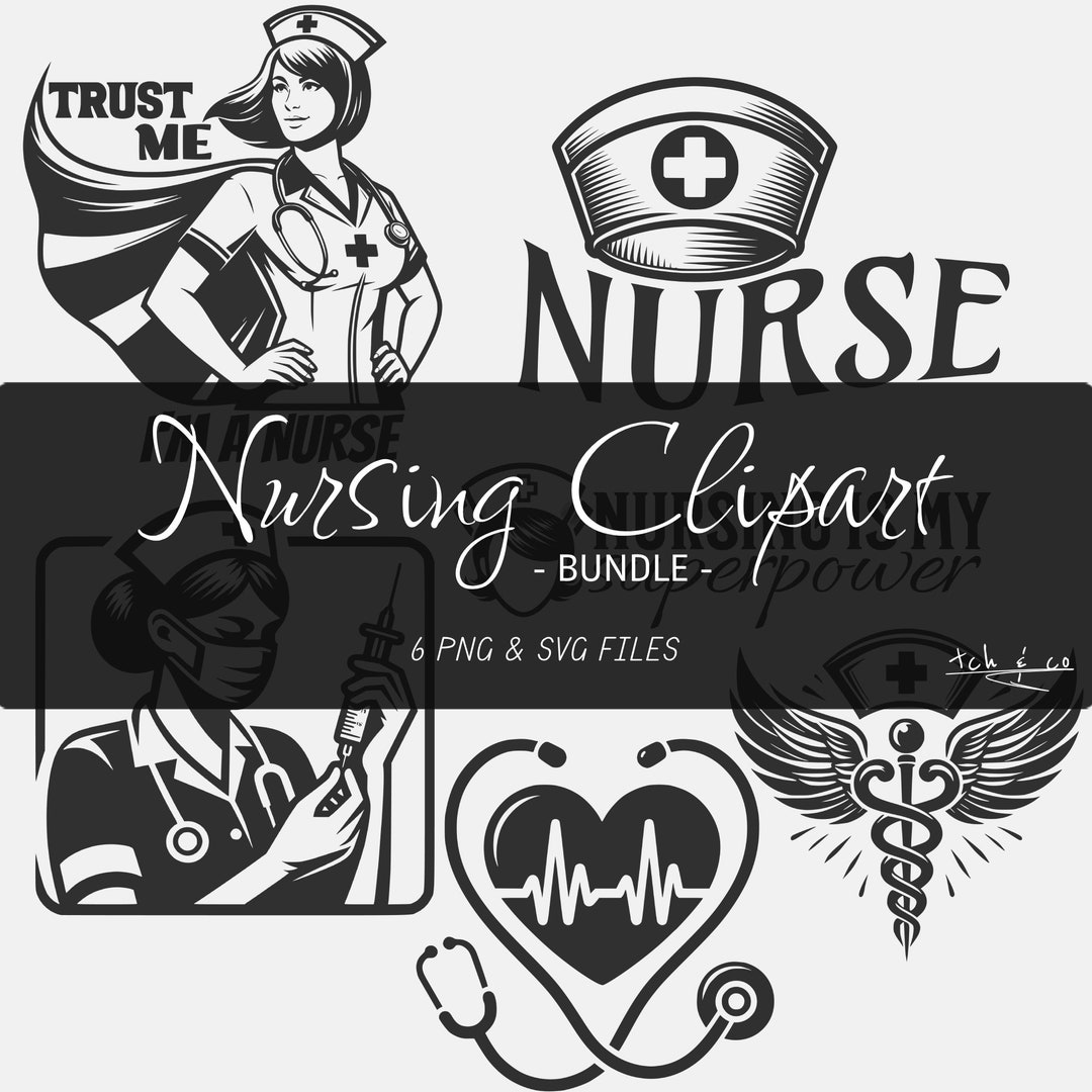 Nurse Clipart Bundle SVG Cut Files for Nurses Digital Download Files ...