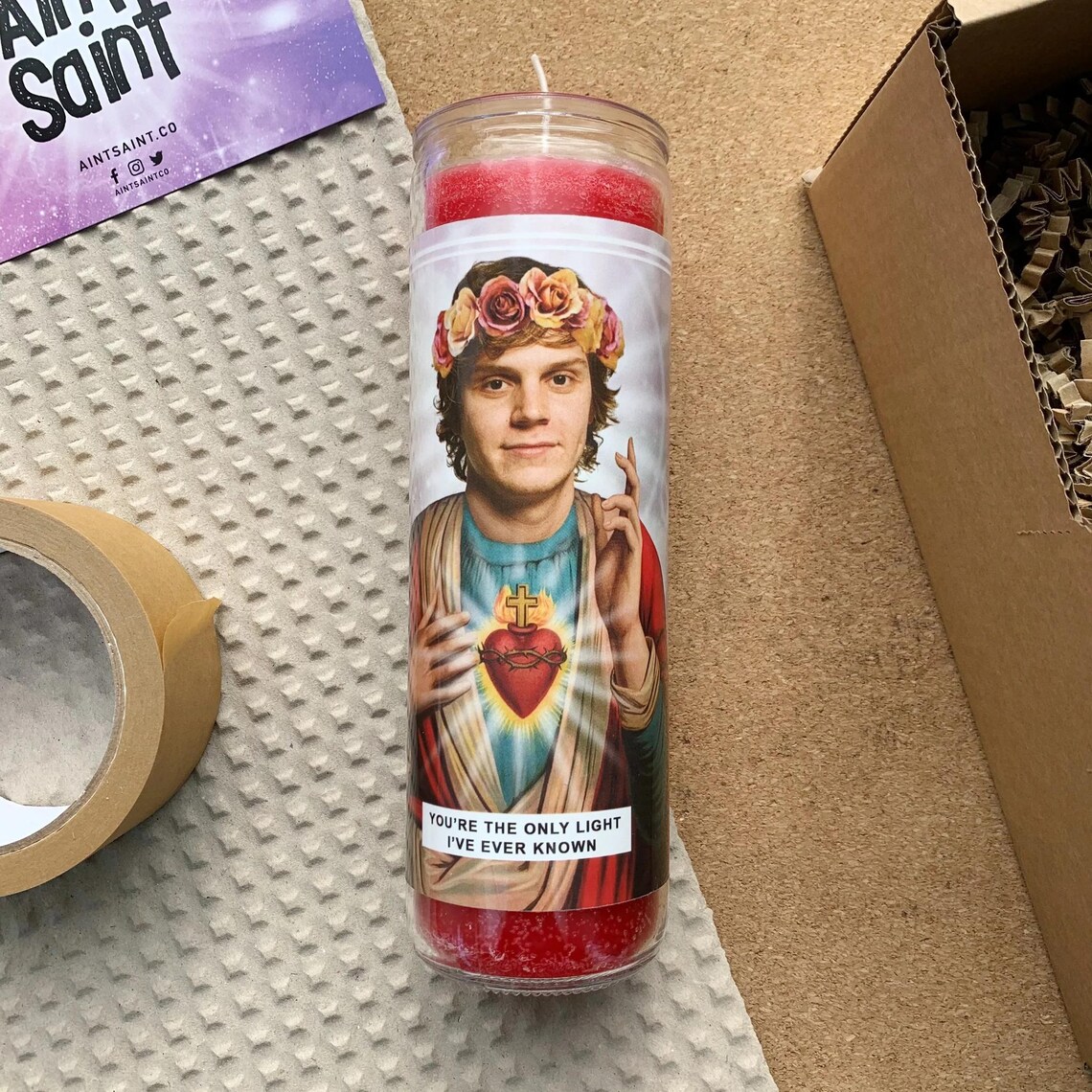 Saint Evan Peters Prayer Candle: Scented Vegan Soy Wax, Handmade - Etsy