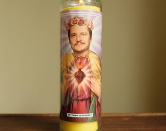 Saint Pedro Pascal Celebrity Prayer Candle - Joel Miller, Prince Oberyn ...