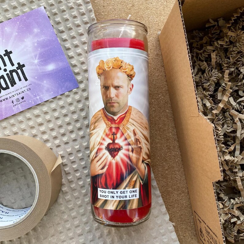 Saint Jason Statham Prayer Candle: Scented Vegan Soy Wax, 8" Tall - Etsy