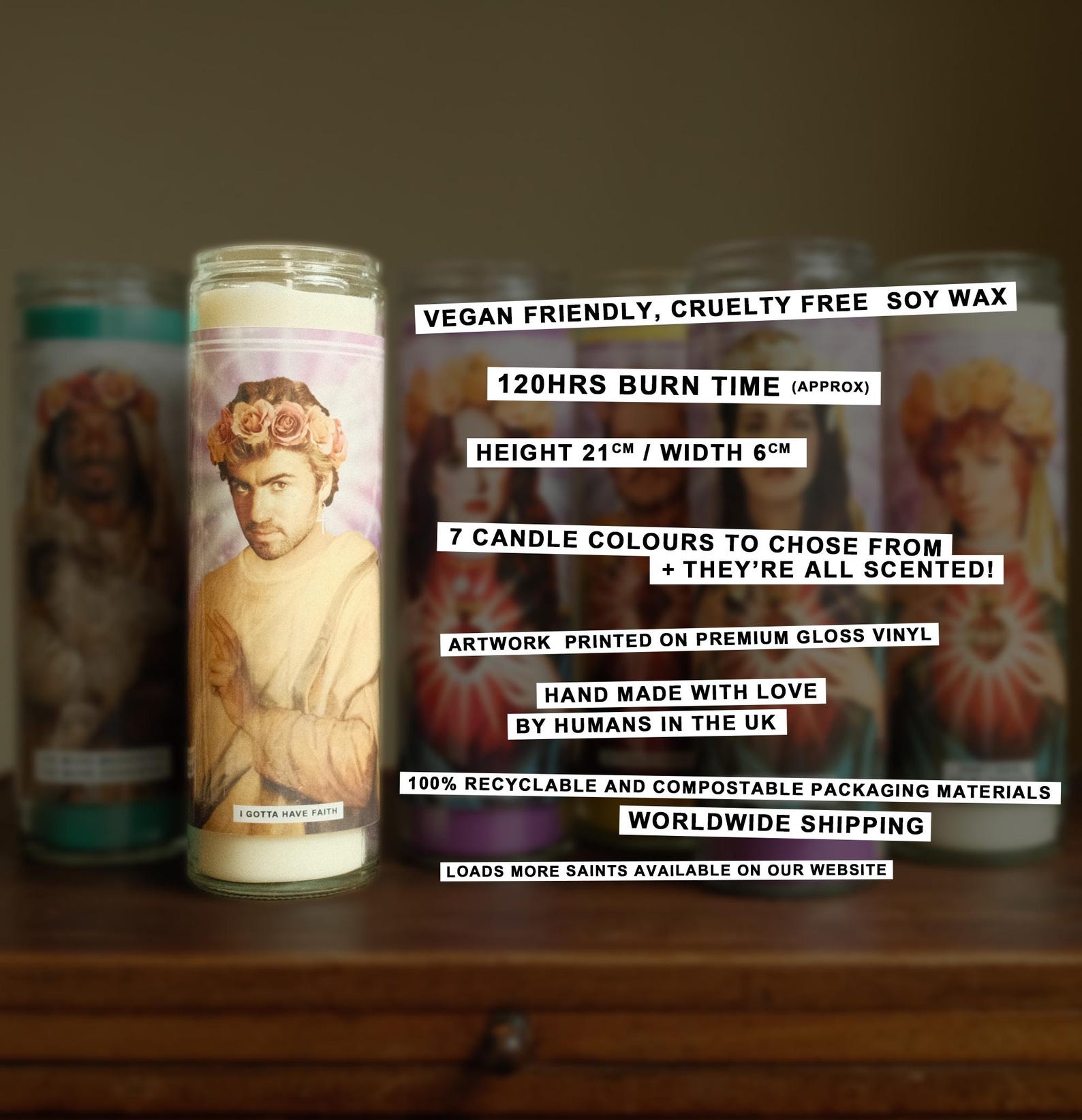 Saint Jason Statham Prayer Candle: Scented Vegan Soy Wax, 8" Tall - Etsy