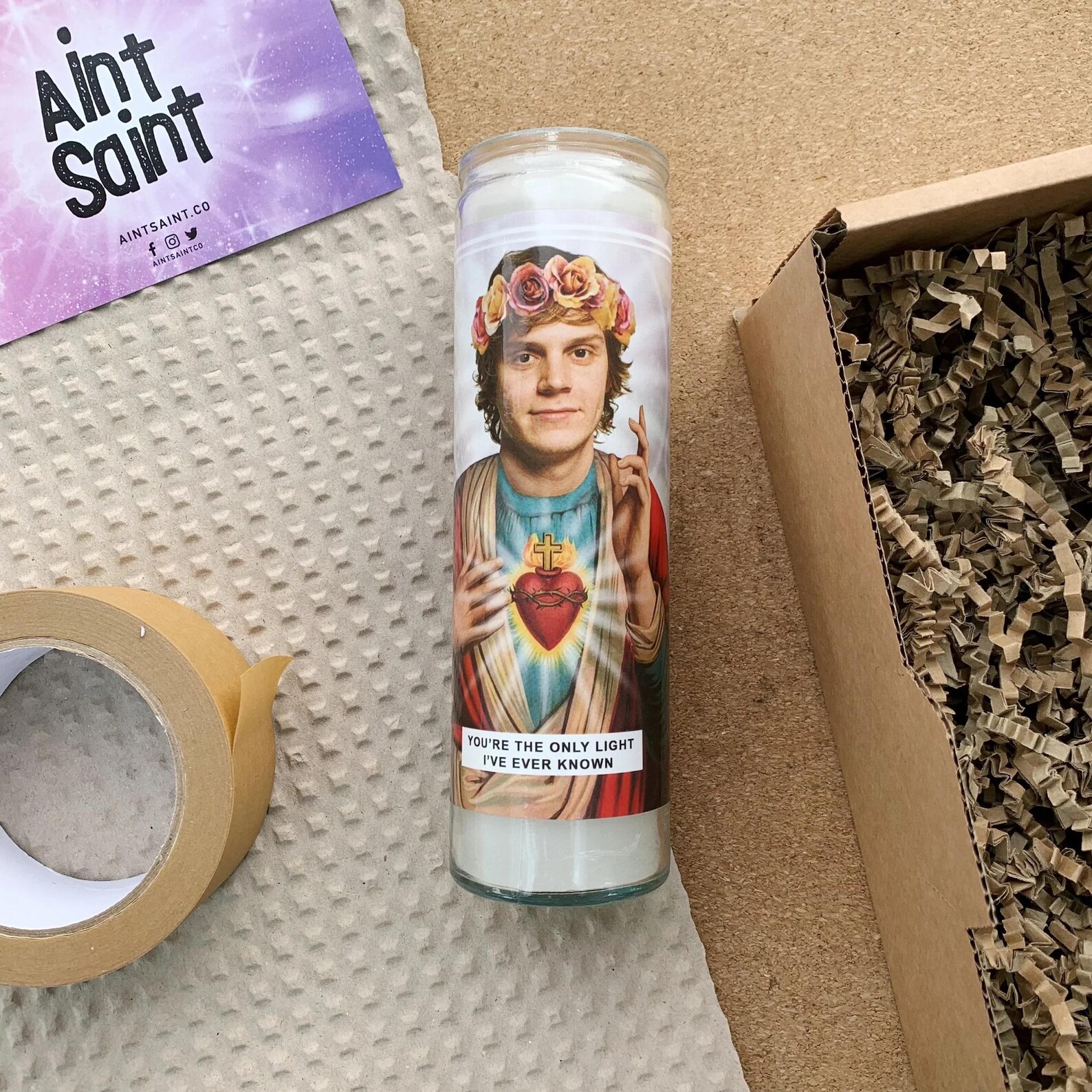 Saint Evan Peters Prayer Candle: Scented Vegan Soy Wax, Handmade - Etsy