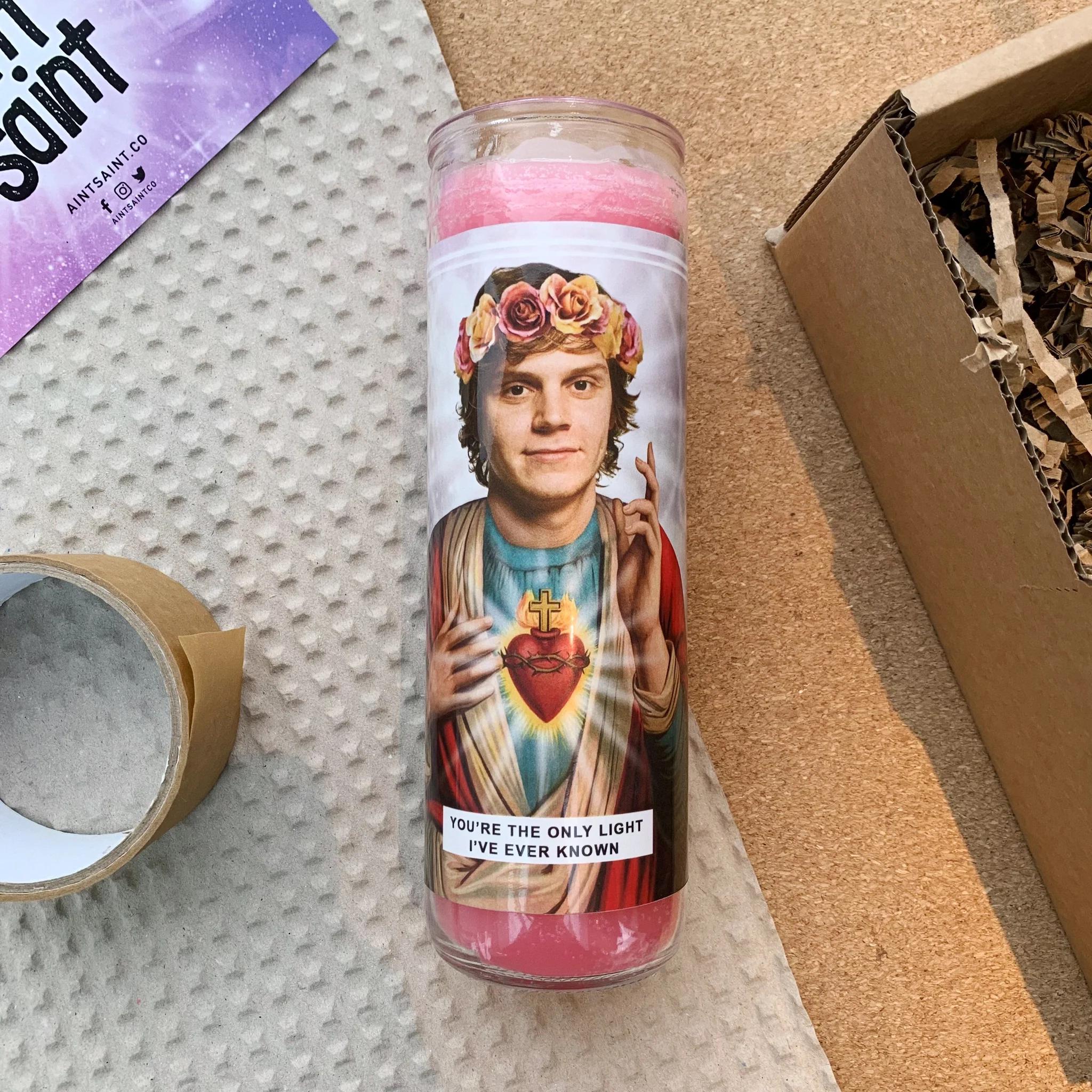 Saint Evan Peters Prayer Candle: Scented Vegan Soy Wax, Handmade - Etsy