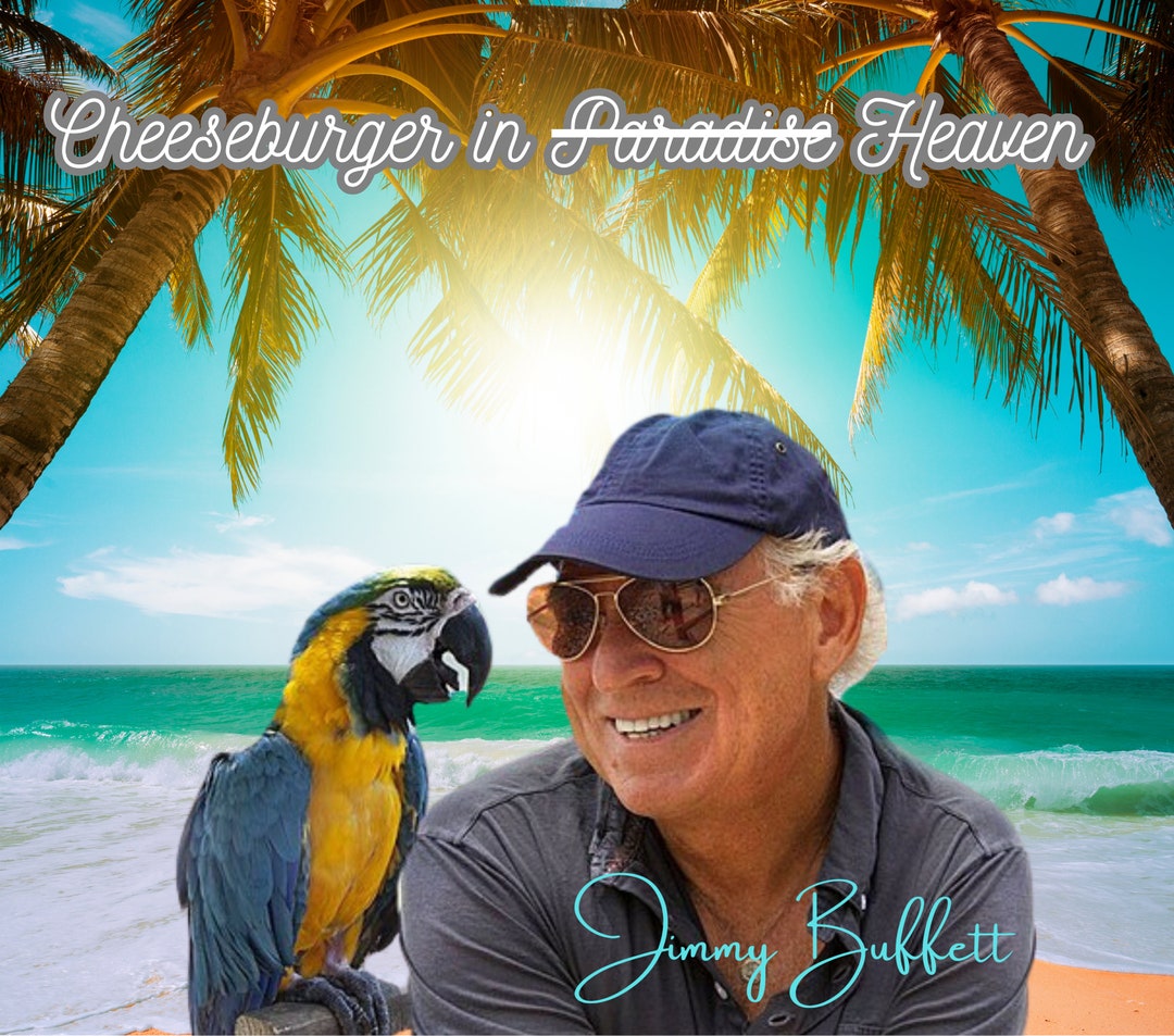 Jimmy Buffett Tumbler Wrap: Cheeseburger in Paradise Design (SVG, PNG ...