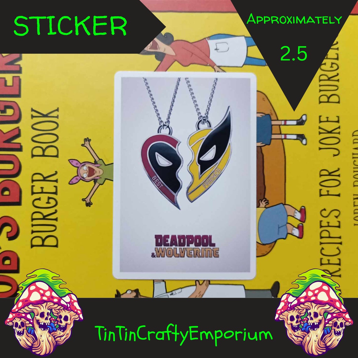 Handmade deadpool & Wolverine Movie Poster Sticker 2.5 by 3.6 read ...