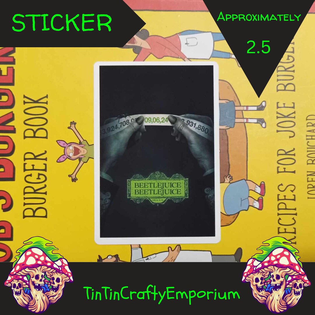 Handmade "beetlejuice Beetlejuice" Movie Poster Sticker 2.5 by 3.6 ...