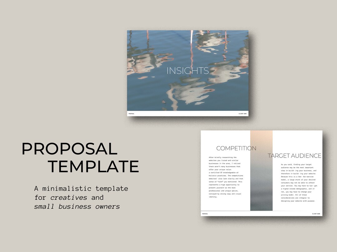 CANVA Project Proposal Template | Minimalistic Template for Small ...