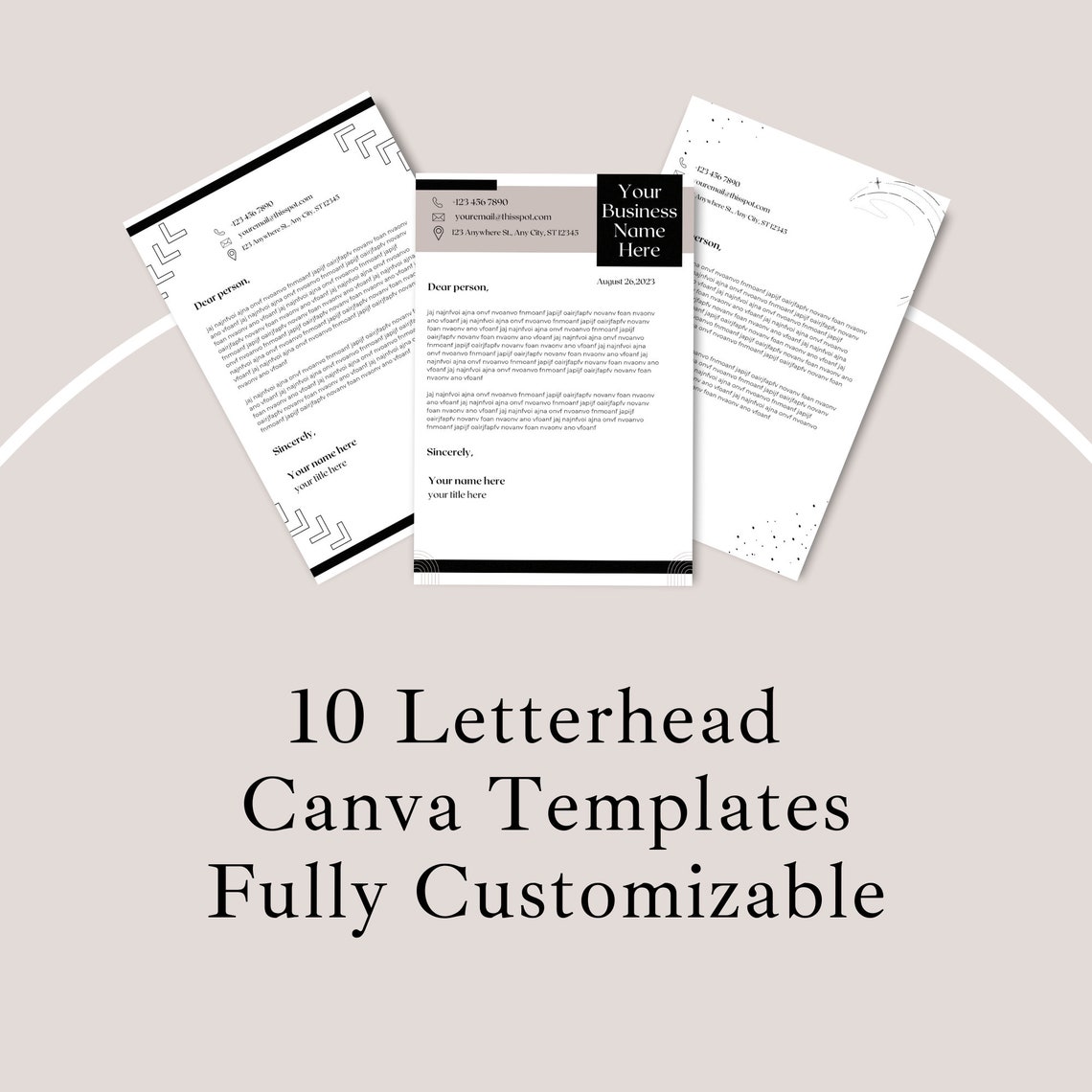10 Minimalistic Canva Letterhead Templates - Fully Customizable | No ...