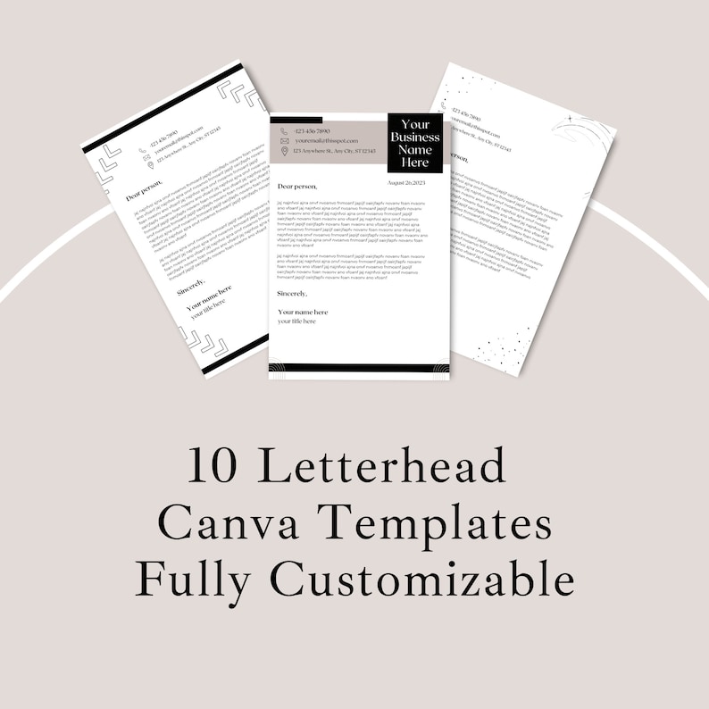 10 Minimalistic Canva Letterhead Templates - Fully Customizable | No ...