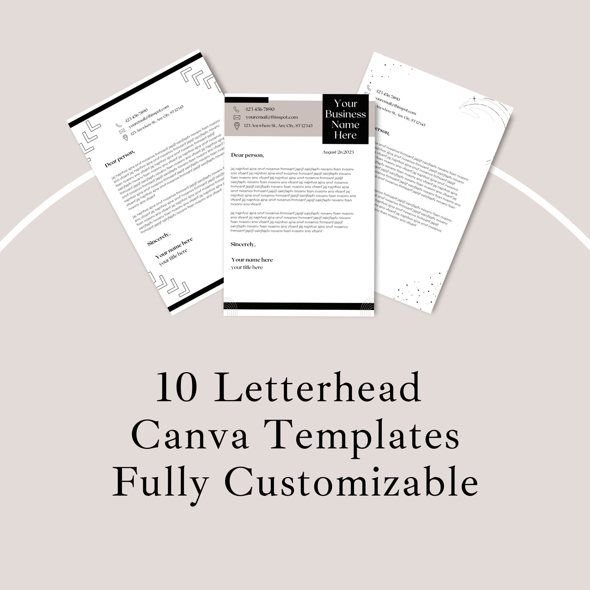 10 Minimalistic Canva Letterhead Templates - Fully Customizable | No ...