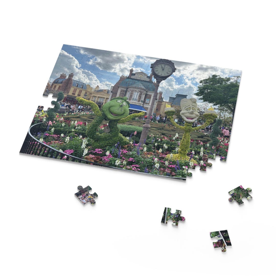 Beauty and the Beast Cogsworth Lumiere Paris EPCOT Disney Puzzle 120 ...