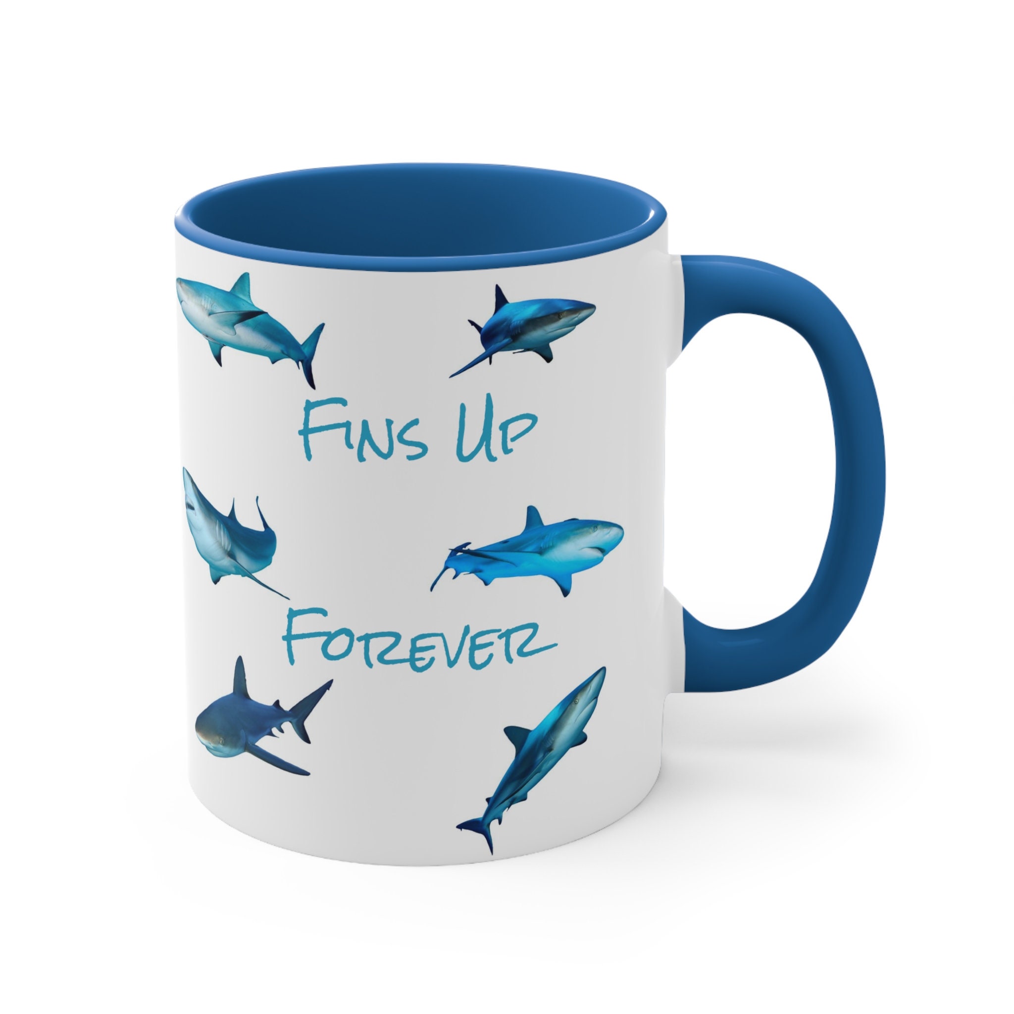 Fins up Forever RIP Jimmy Buffet Sharks Accent Coffee Mug - Etsy